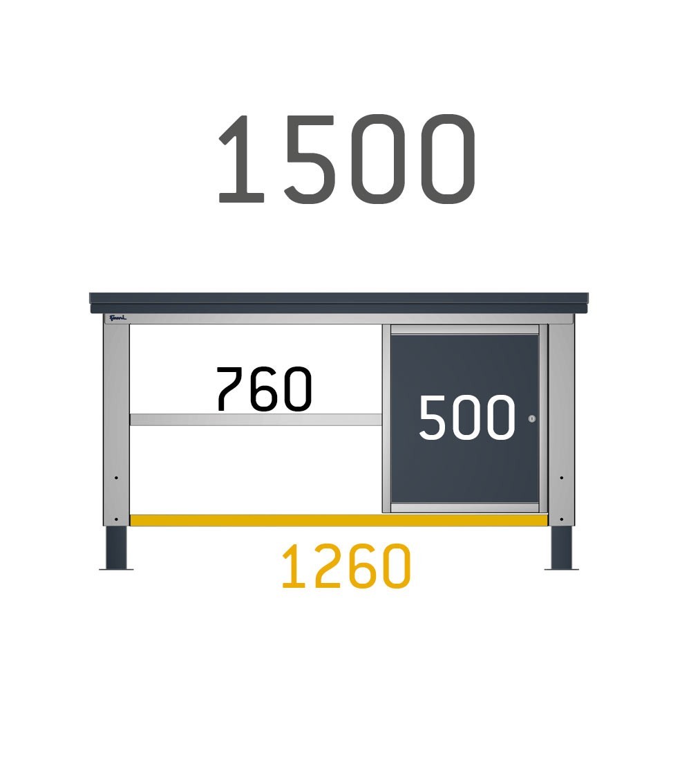 Halbboden für Werkbänke 1260x300x35 mm | Fami Shop