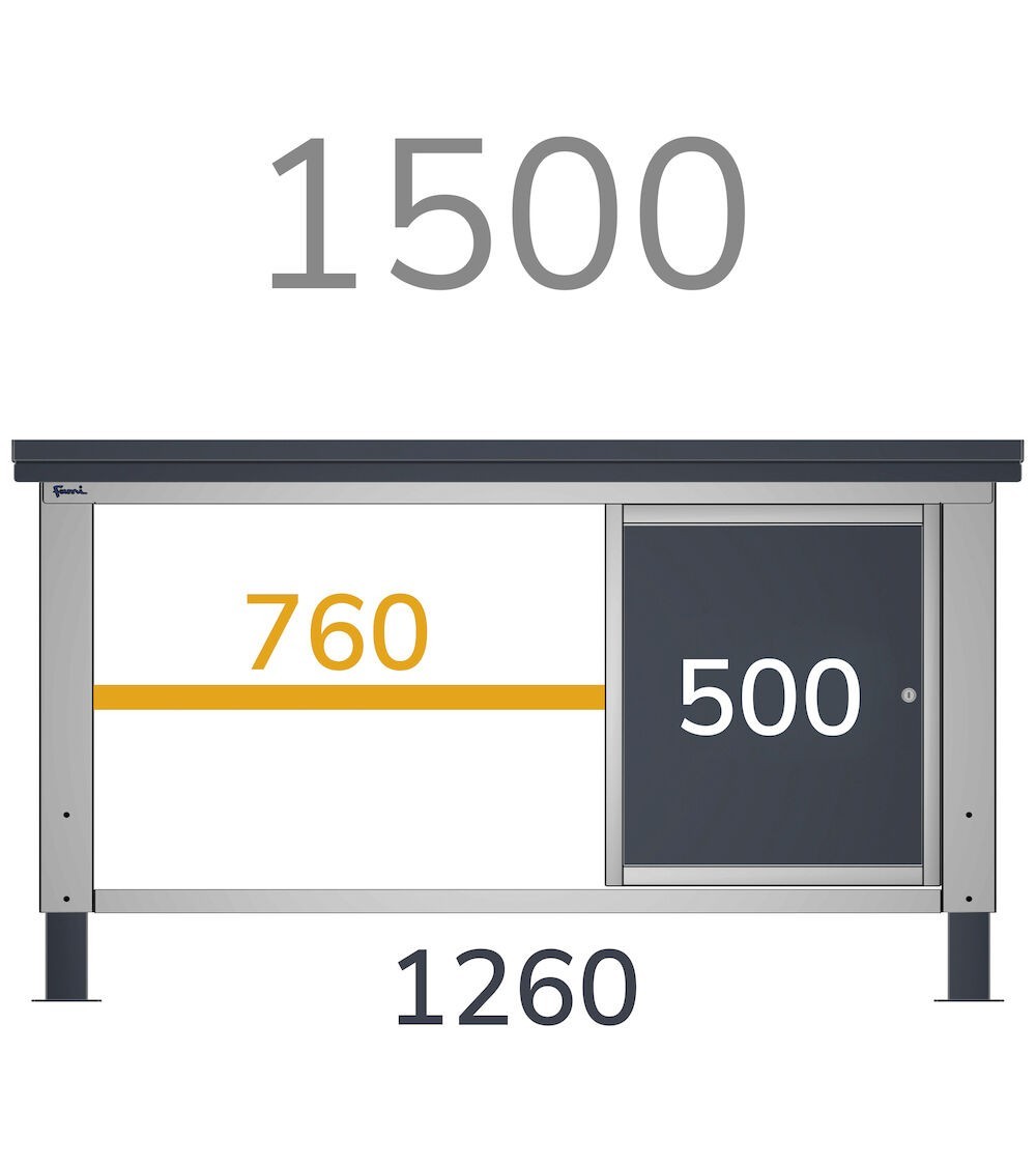 Halbboden für Werkbänke 760x300x35 mm | Fami Shop